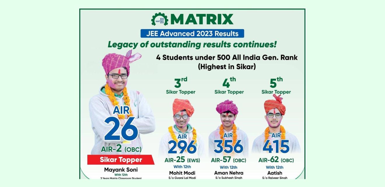 Matrix Students Achievements In JEE Advanced 2023 Result - My career ...
