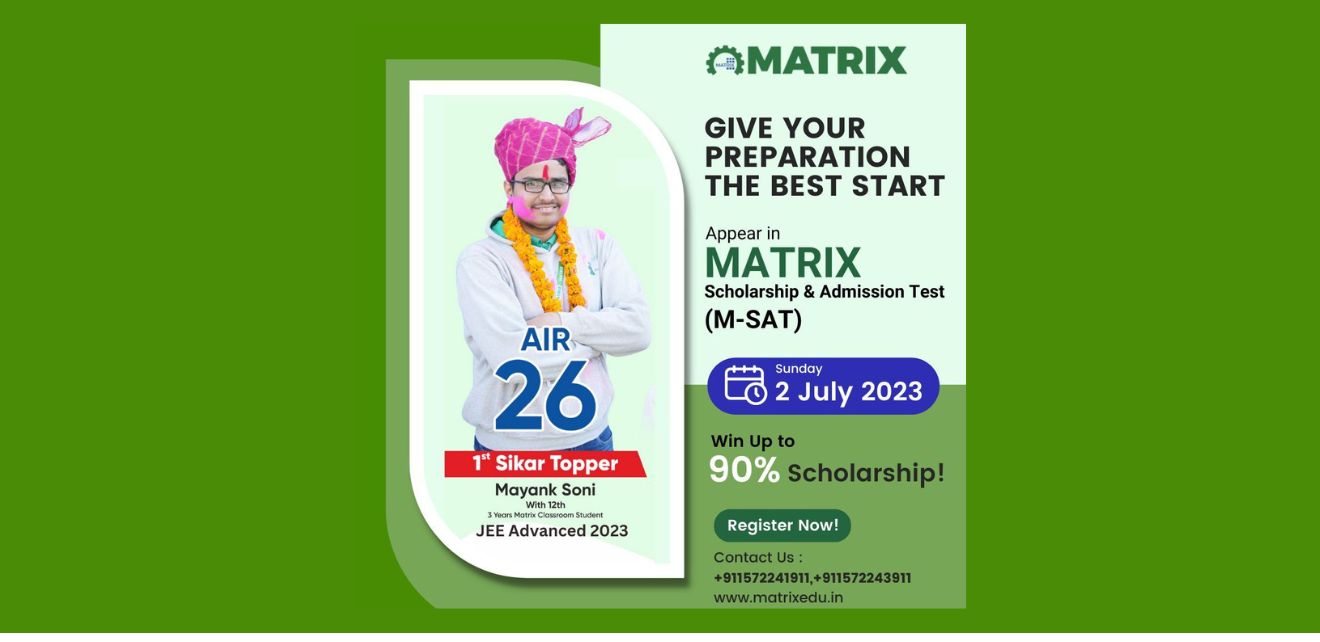 Mayank Soni : AIR 26 In JEE Advanced From Matrix - My career: EduBlog ...
