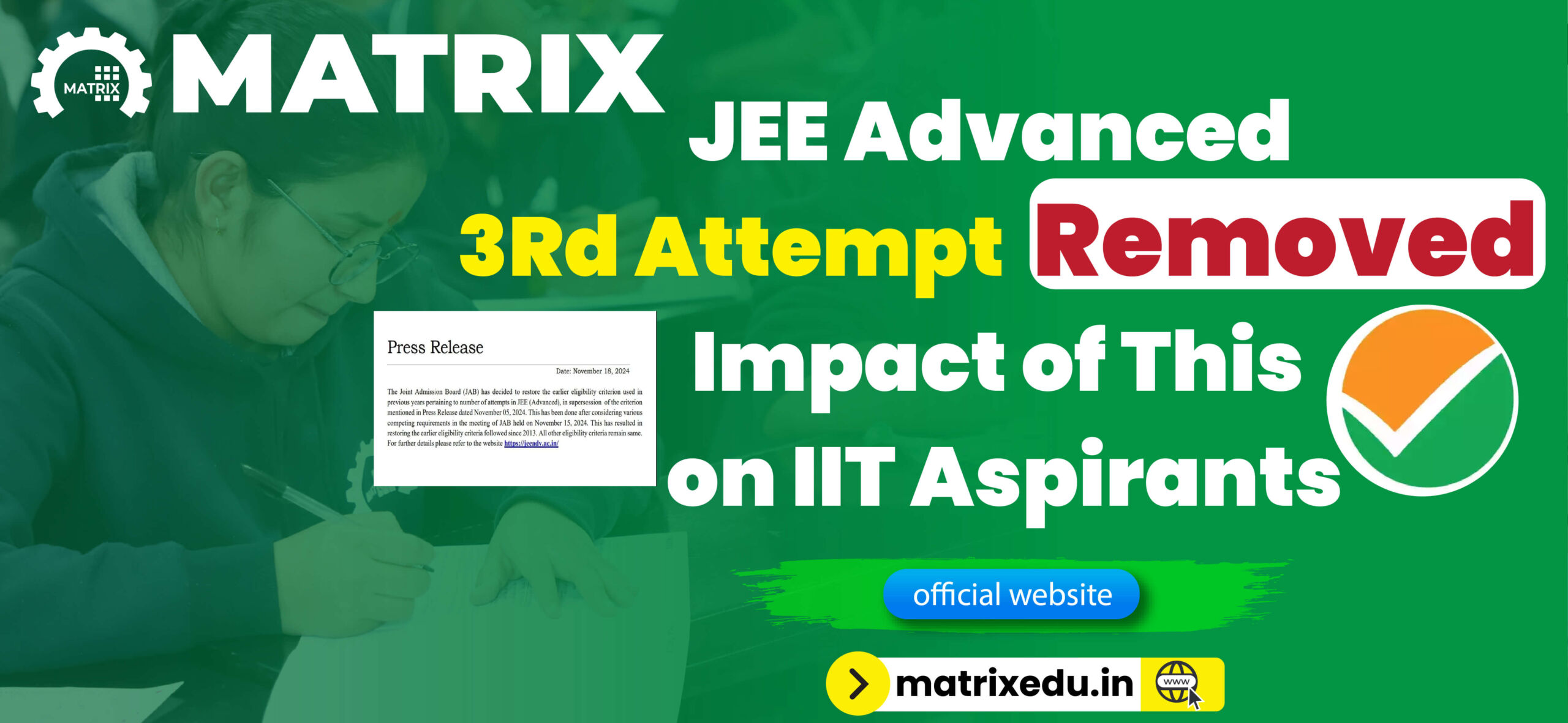 JEE Advanced 3rd Attempt Removed: Impact on IIT Aspirants